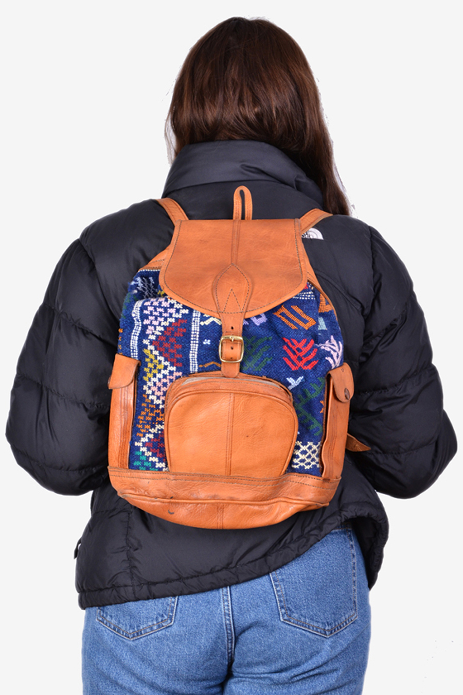 Vintage Leather Aztec Rucksack - Brick Vintage