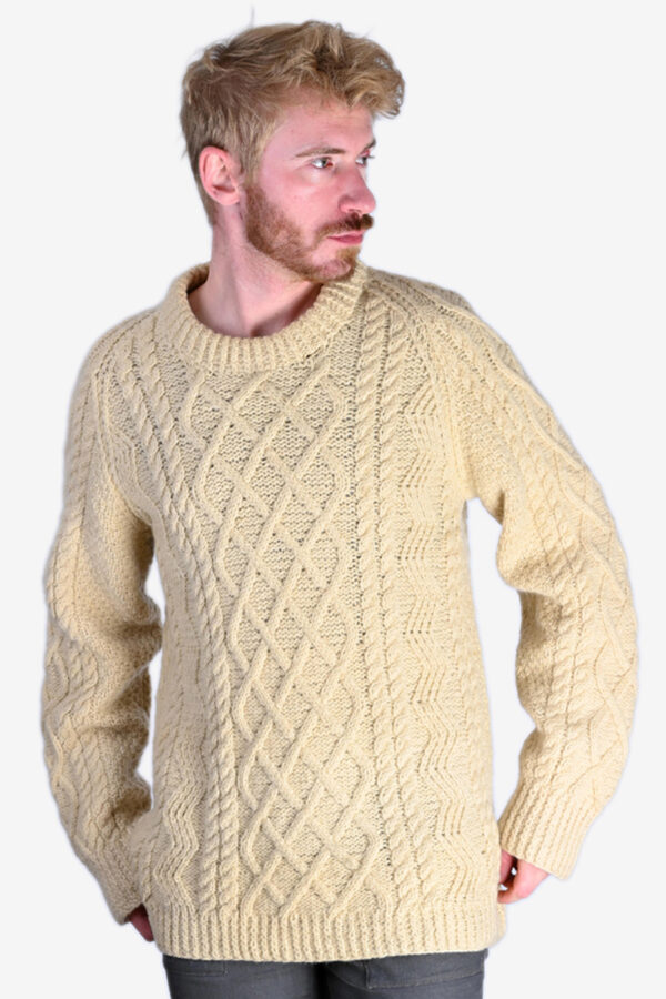 Men's Vintage Aran Jumper | Size M - Brick Vintage