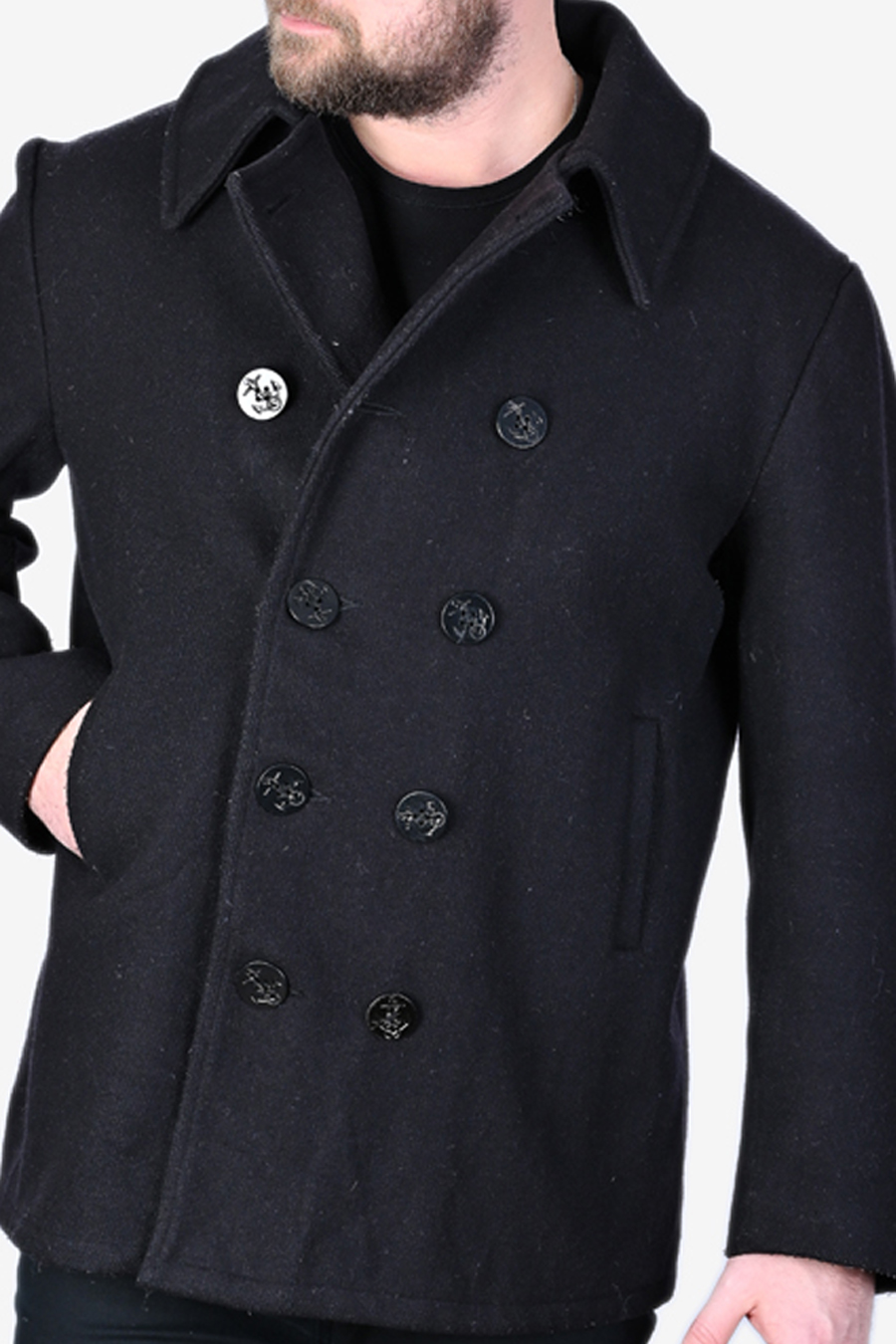 Men's Vintage Pea Coat | Size L - From Brick Vintage