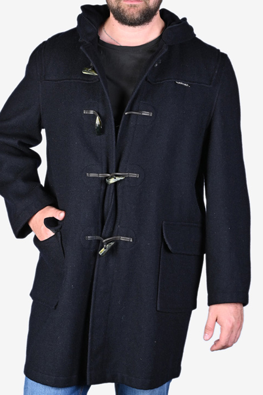 Vintage Gloverall Black Duffle Coat | Size L - Brick Vintage