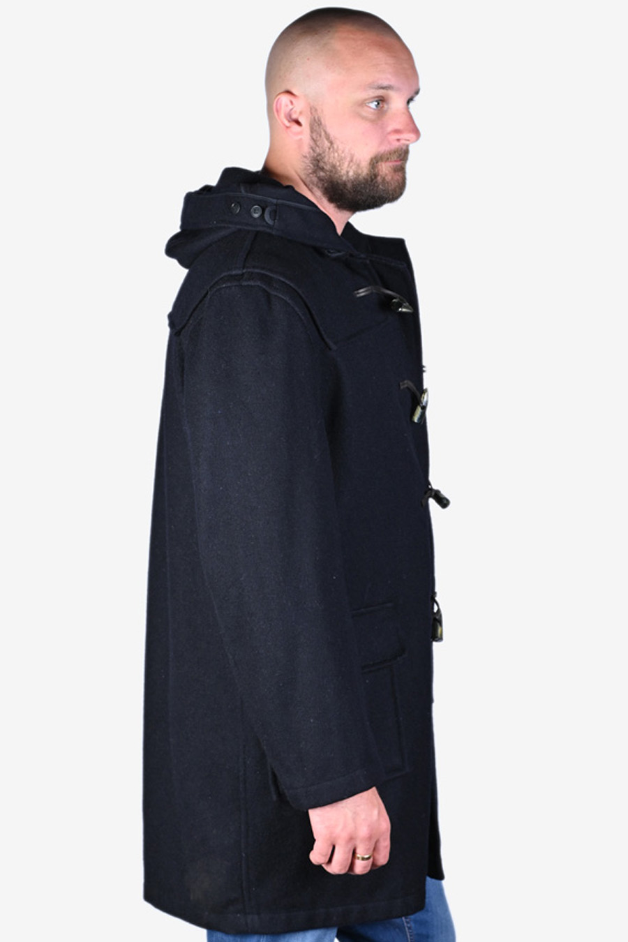 Vintage Gloverall Black Duffle Coat | Size L - Brick Vintage