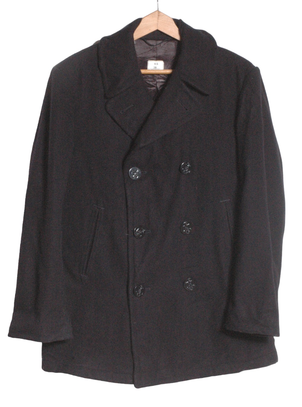 Vintage Black Pea Coat | Size S